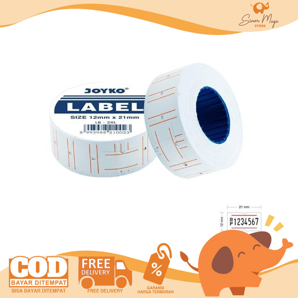 Jual PER PAK ISI 10 ROLL Joyko Price Label LB-2RL / Label Harga 1 Garis ...
