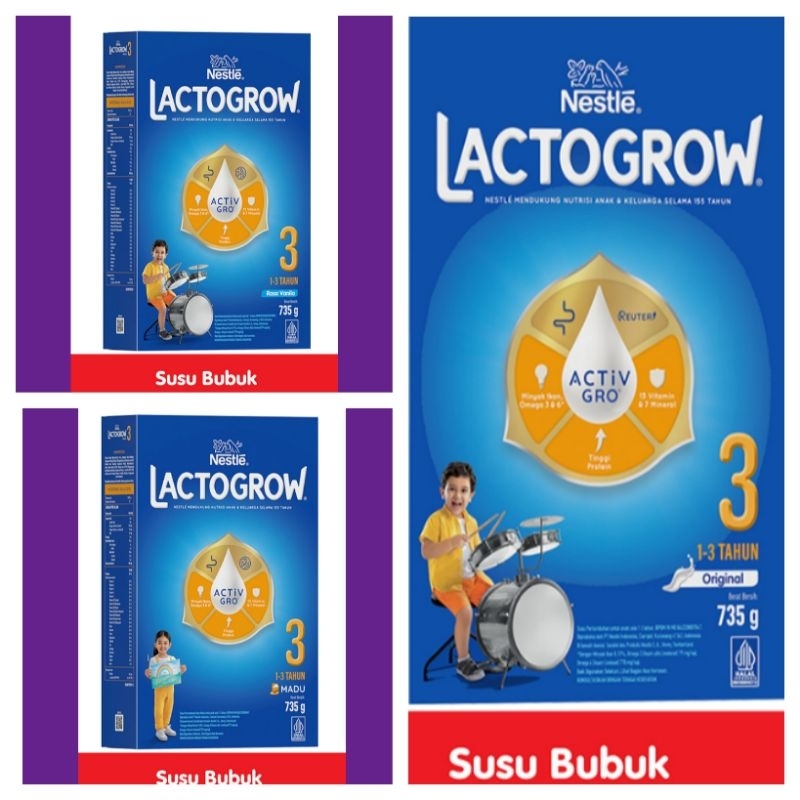 Jual Lactogrow 3 Susu Box 735 g | Shopee Indonesia