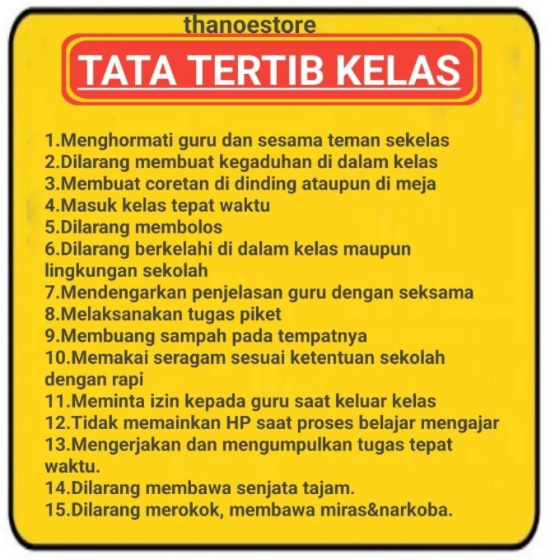 Jual Stiker Tata Tertib Kelas Atau Sekolah | Shopee Indonesia
