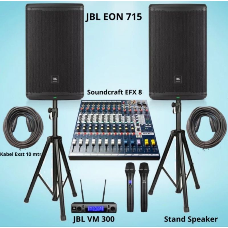 Jual Paket karaoke speaker JBL EON 715 original speaker aktif 15 inch | Shopee Indonesia
