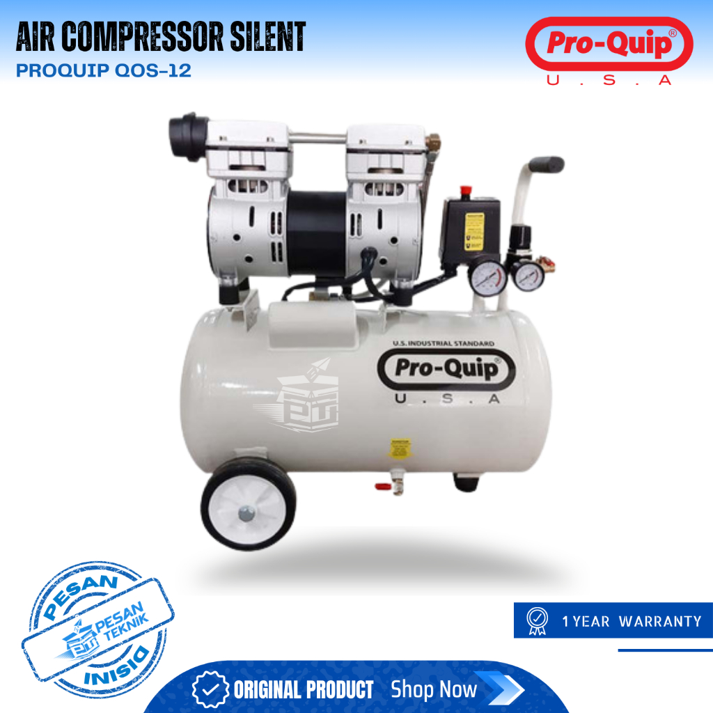 Jual Kompresor angin compressor oilless silent 3/4HP 10L Proquip QOS12 ...