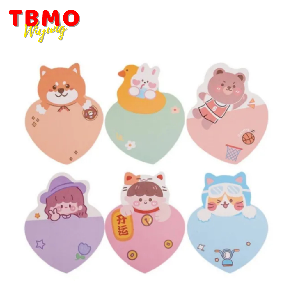 Jual TBMO M&G 3x4 Sticky Note Lovely Cute Heart 50s YS-540 - Satuan ...