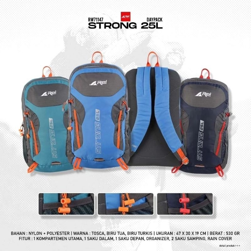 Jual Tas Ransel Pria Rei Strong 25 Liter Ransel Sekolah Arei ...