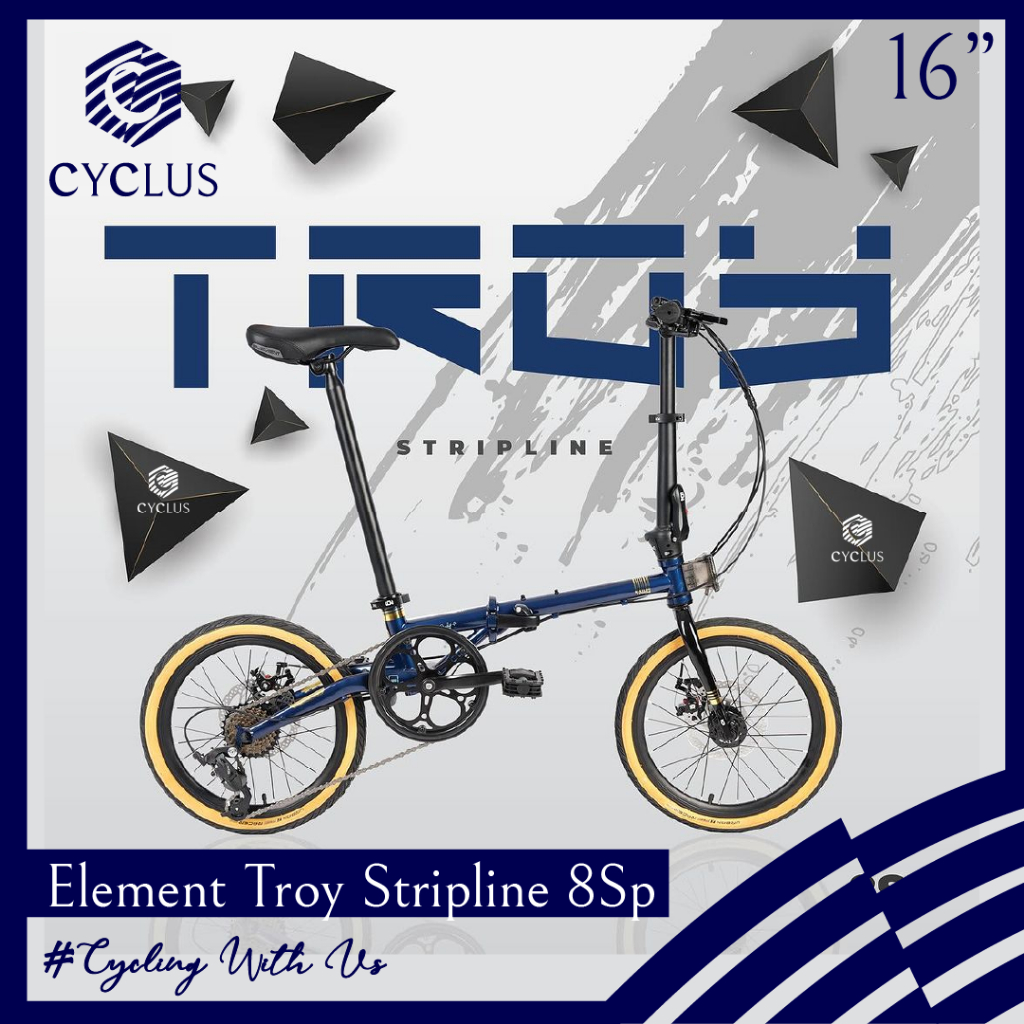 Jual Sepeda Lipat Element Troy NEW 8 Speed Stripline 16 Inch Murah Bagus | Shopee Indonesia
