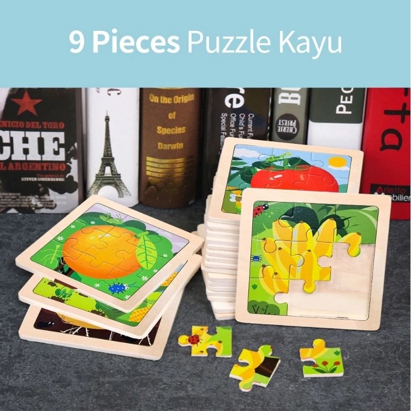 Jual [Colorful Stars] Mainan Edukasi Anak Puzzle Kayu Ukuran 11x11 cm ...