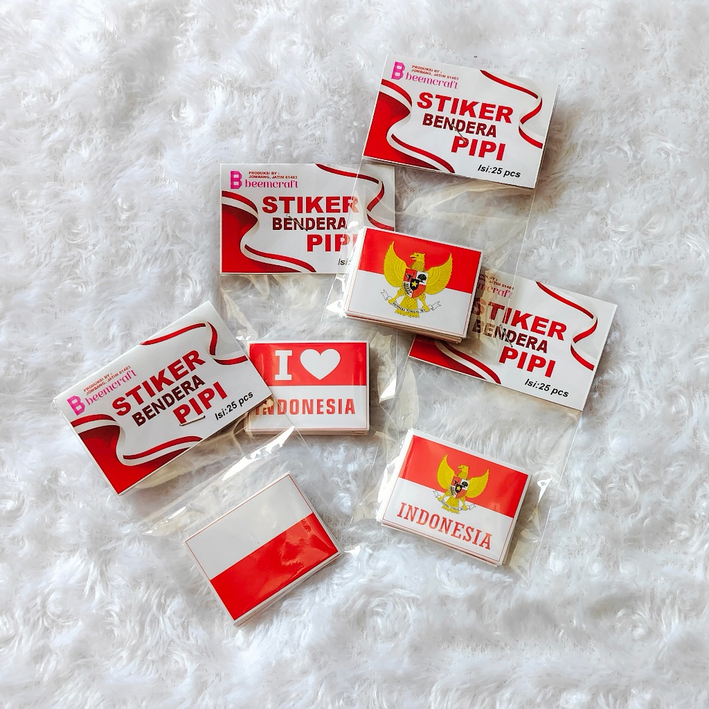 Jual Stiker bendera indonesia 1 pack isi 25 pcs | Shopee Indonesia