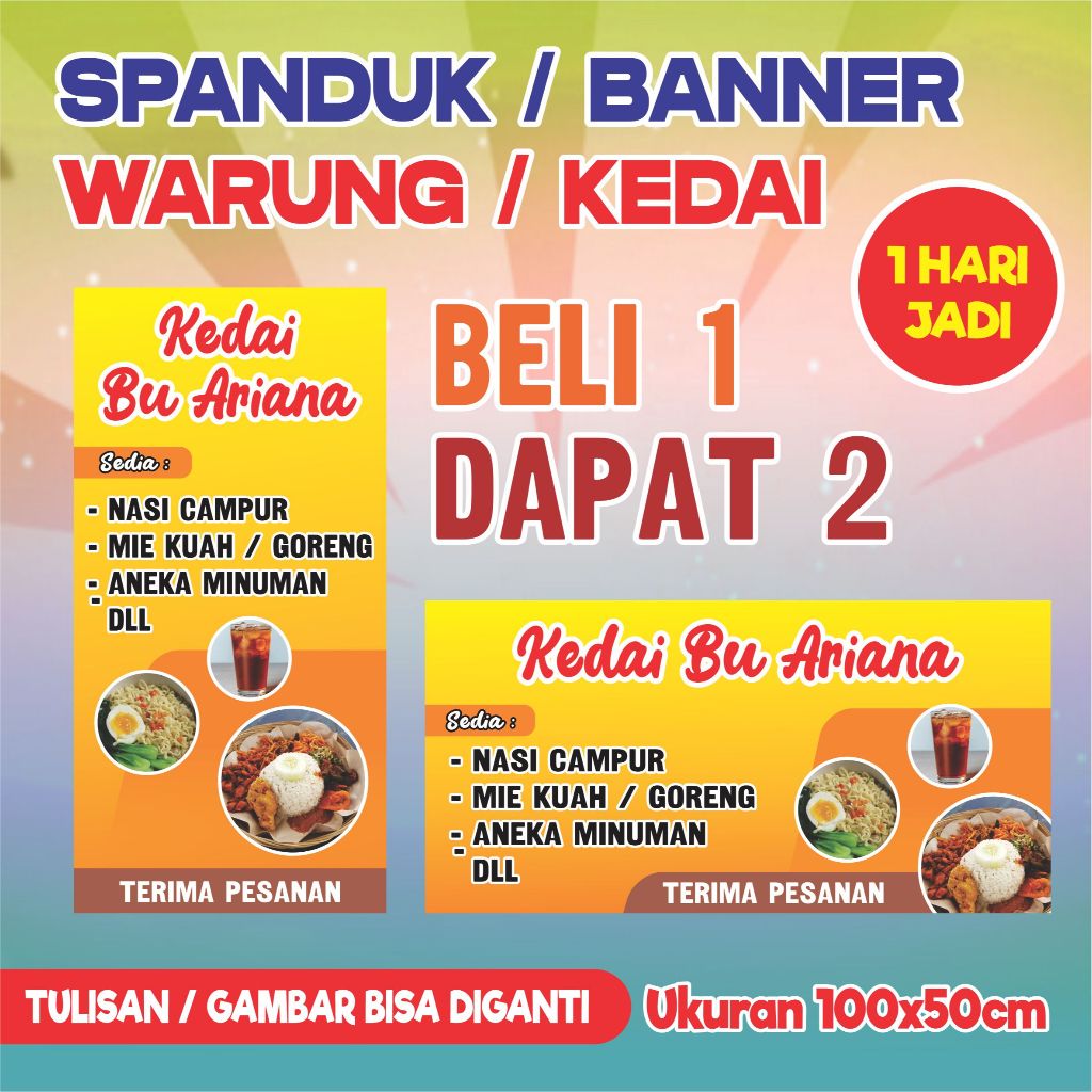 Jual Banner / Spanduk Warung, Jualan, Kedai | Shopee Indonesia