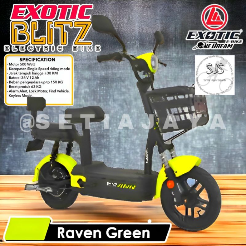 Jual Sepeda Listrik E-Bike EXOTIC BLITZ 36V 12Ah 500 Watt Removable ...