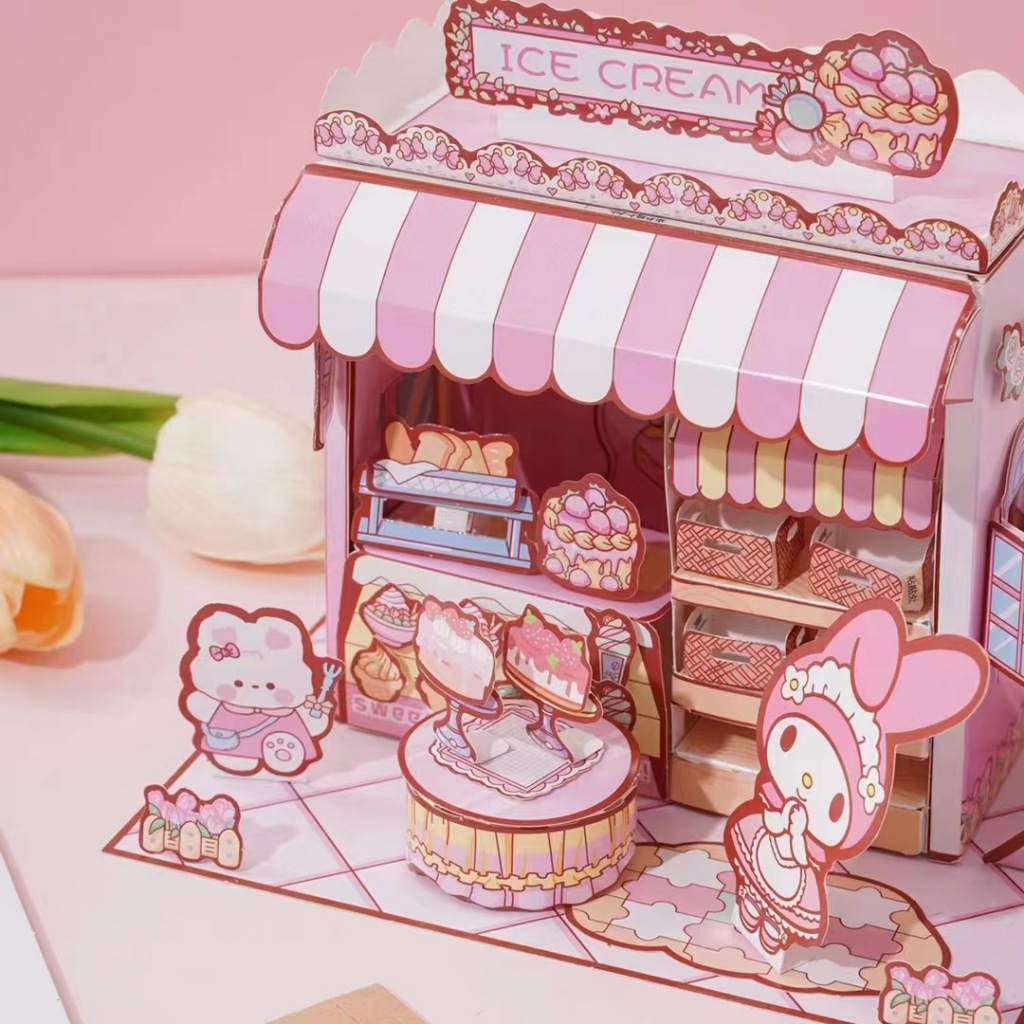 Jual Mainan Anak DIY Paper doll Sanrio 3dimensi Tema Stand Minuman Ice ...