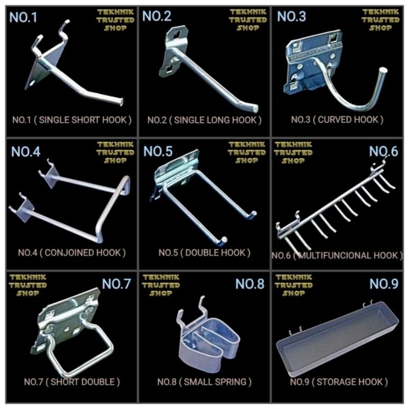 Jual Tool hanger besi pegboard 90 x 45 cm Papan dinding rak gantung ...