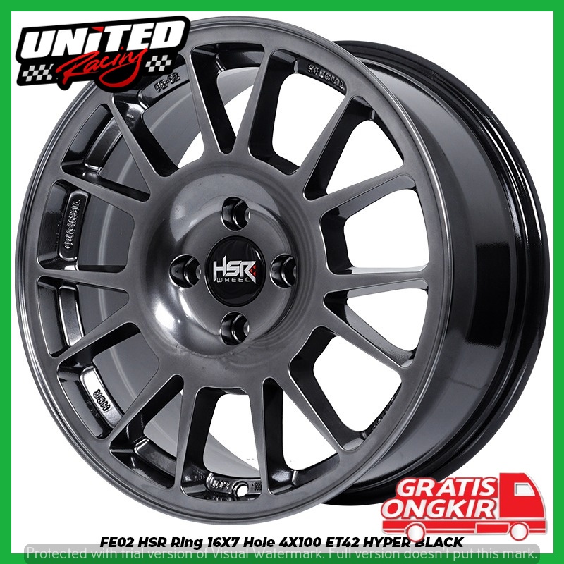 Jual VELG MOBIL RALLY LOOK RING 16 HSR FE02 HYPER BLACK R16 | Shopee Indonesia