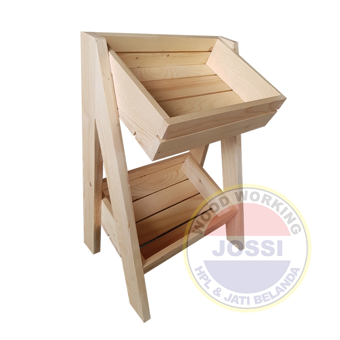 Jual Rak Display Makanan / Stand Minimalis Kayu Jati Belanda | Shopee ...