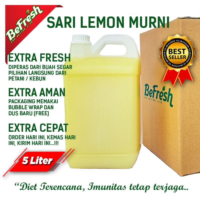 Jual Sari Lemon 5 Liter Air Lemon Murni Pure Lemon Juice Asli 100% ...