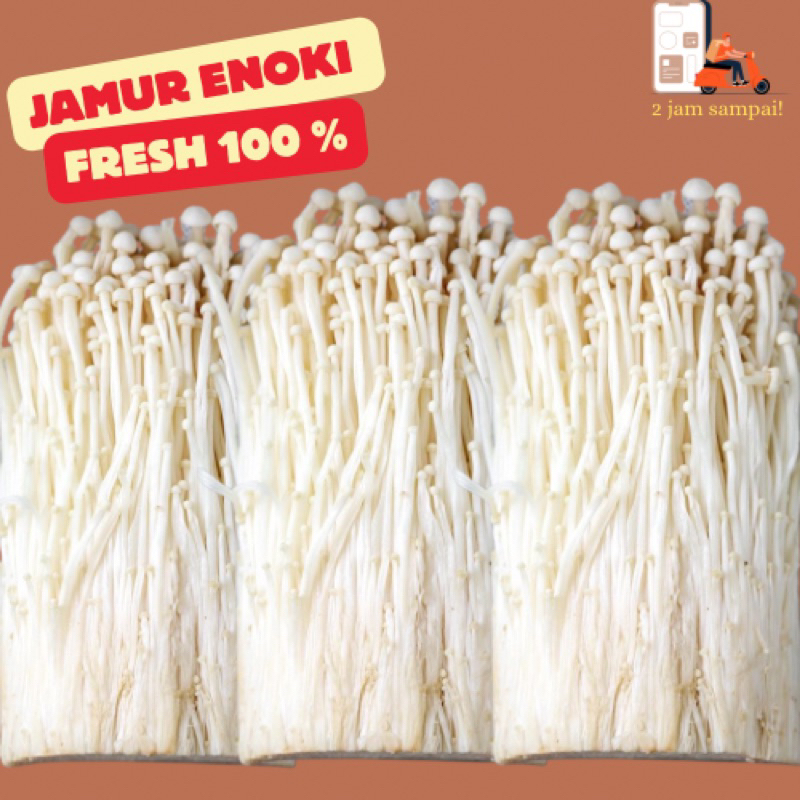 Jual Jamur Enoki Pack 100 gram Mushroom Sayuran KIRIM INSTAN BANDUNG ...