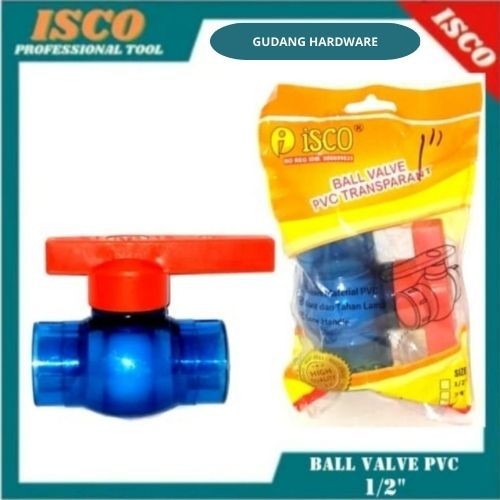 Jual ISCO ballvalve / stop kran pvc transparant 1/2" ( anti pecah ...