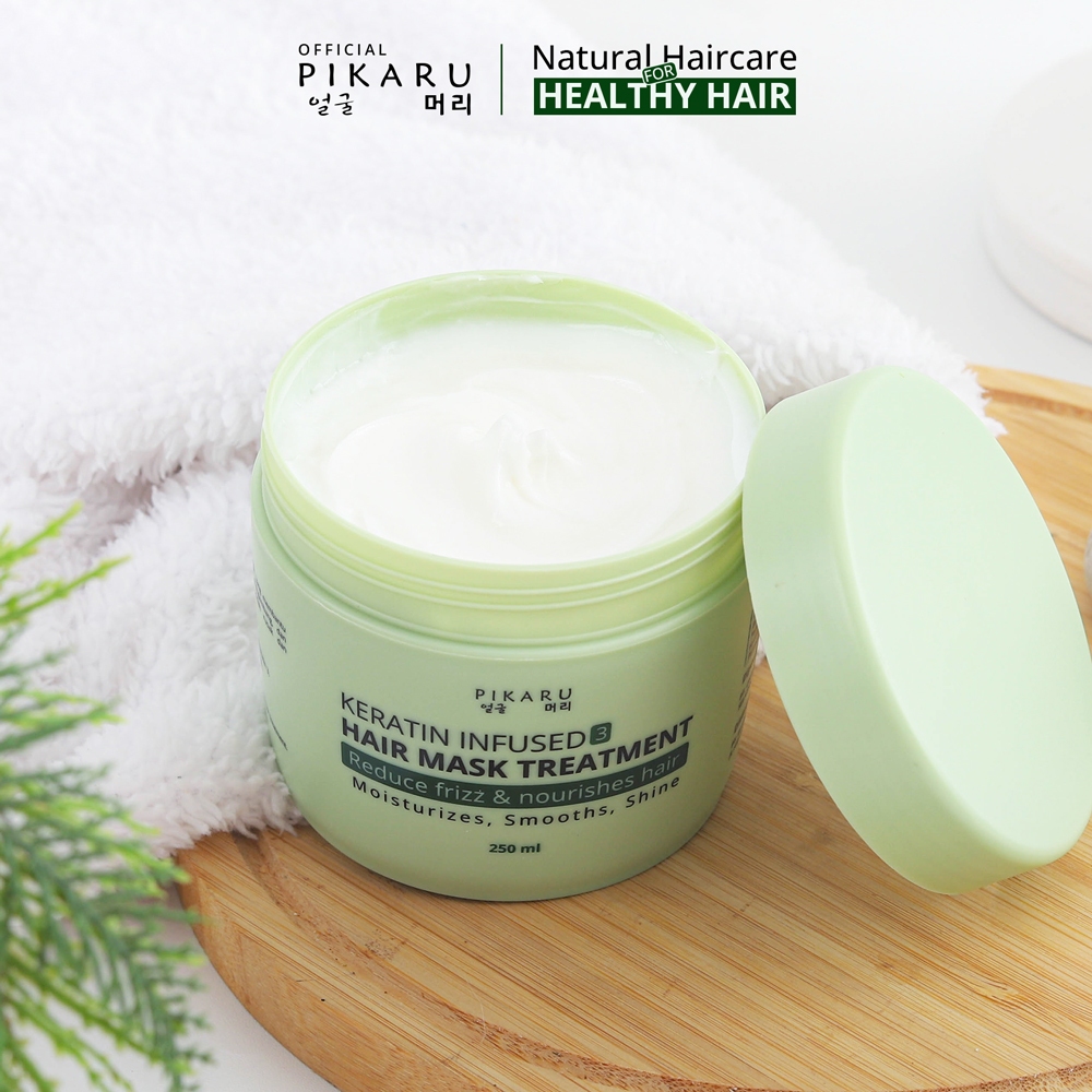 Jual PIKARU Keratin Treatment Infused 3 Hair Mask | Shopee Indonesia