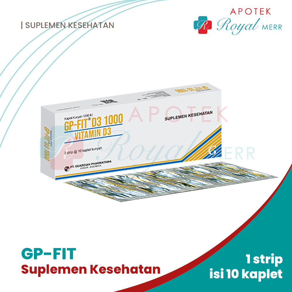 Jual GP-FIT D3 1000 STRIP ISI 10 TABLET Untuk Suplemen Kesehatan ...