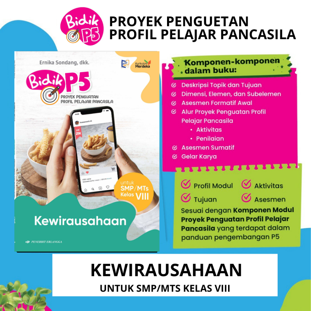 Jual BIDIK P5 KEWIRAUSAHAAN Kelas VIII SMP/MTs Erlangga | Shopee Indonesia