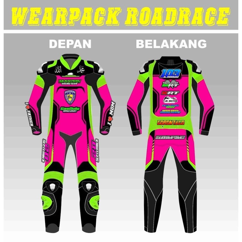 Jual Wearpack Roadrace Costum Design Bebas Dan Sepatu Roadrace Costum ...