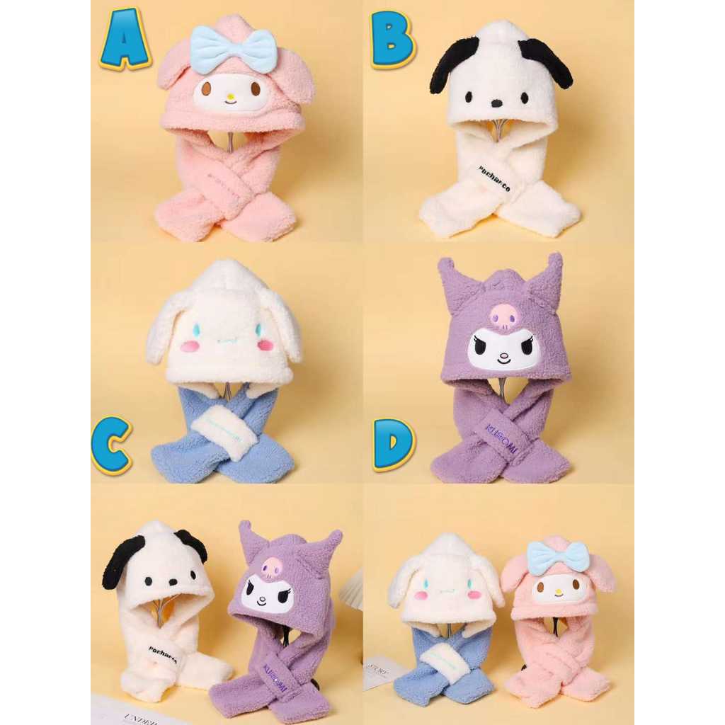 Jual TOPI PLUS SYAL BULU HALUS ORI POCHACCO MELODY (85X33) | Shopee ...