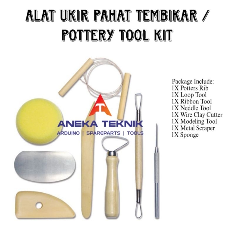 Jual Alat Ukir Pahat Tembikar / Pottery Tool Kit ( 1 SET 8 PCS ...