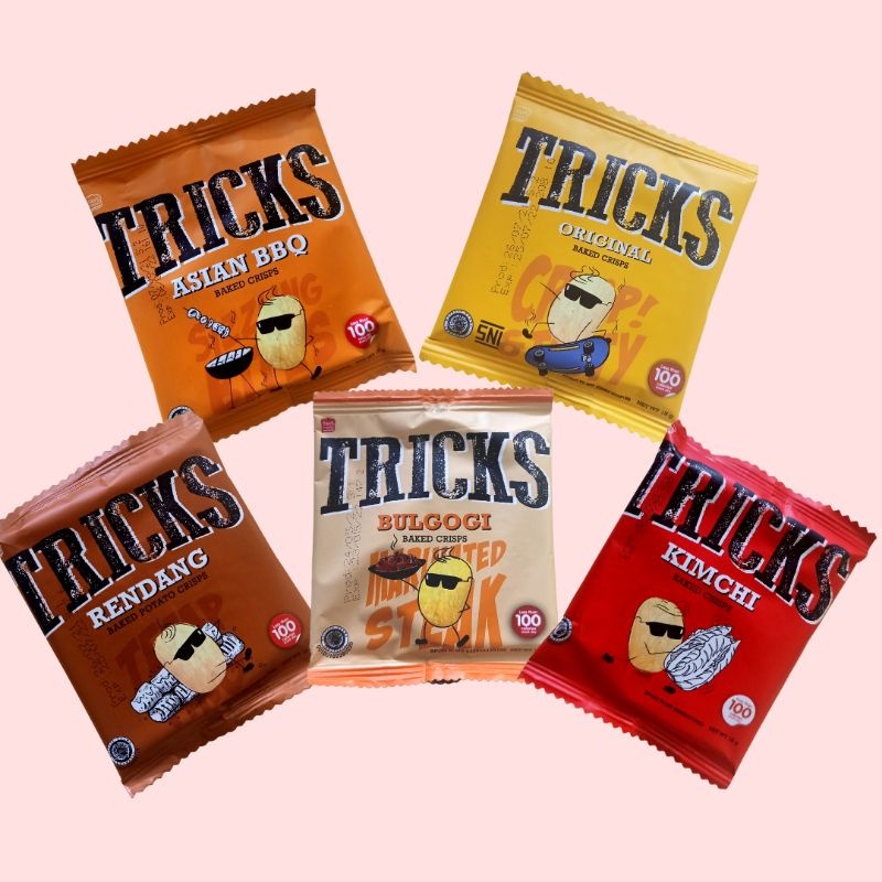 Jual Tricks Biskuit Kentang Potato Baked Chips 4 pc x 15gr Snack Viral ...