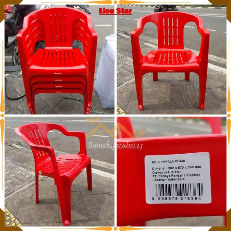 Jual Kursi Teras Plastik EC - 6 IMPALA CHAIR LION STAR / Kursi Senderan ...