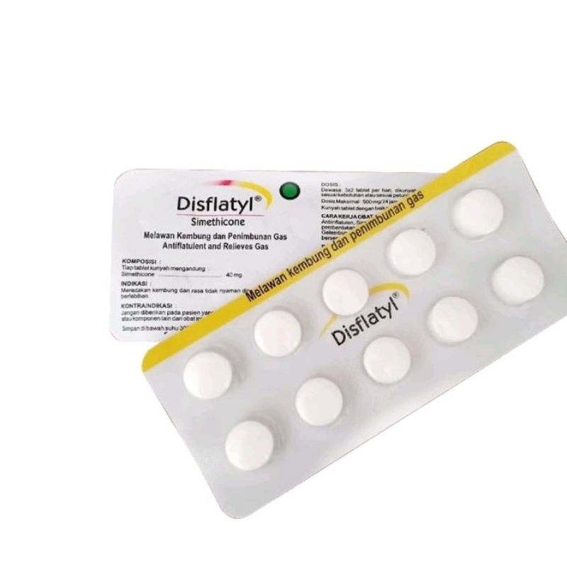 Jual Disflatyl Strip 10 Tablet Kunyah Untuk Kembung & Penimbunan Gas ...