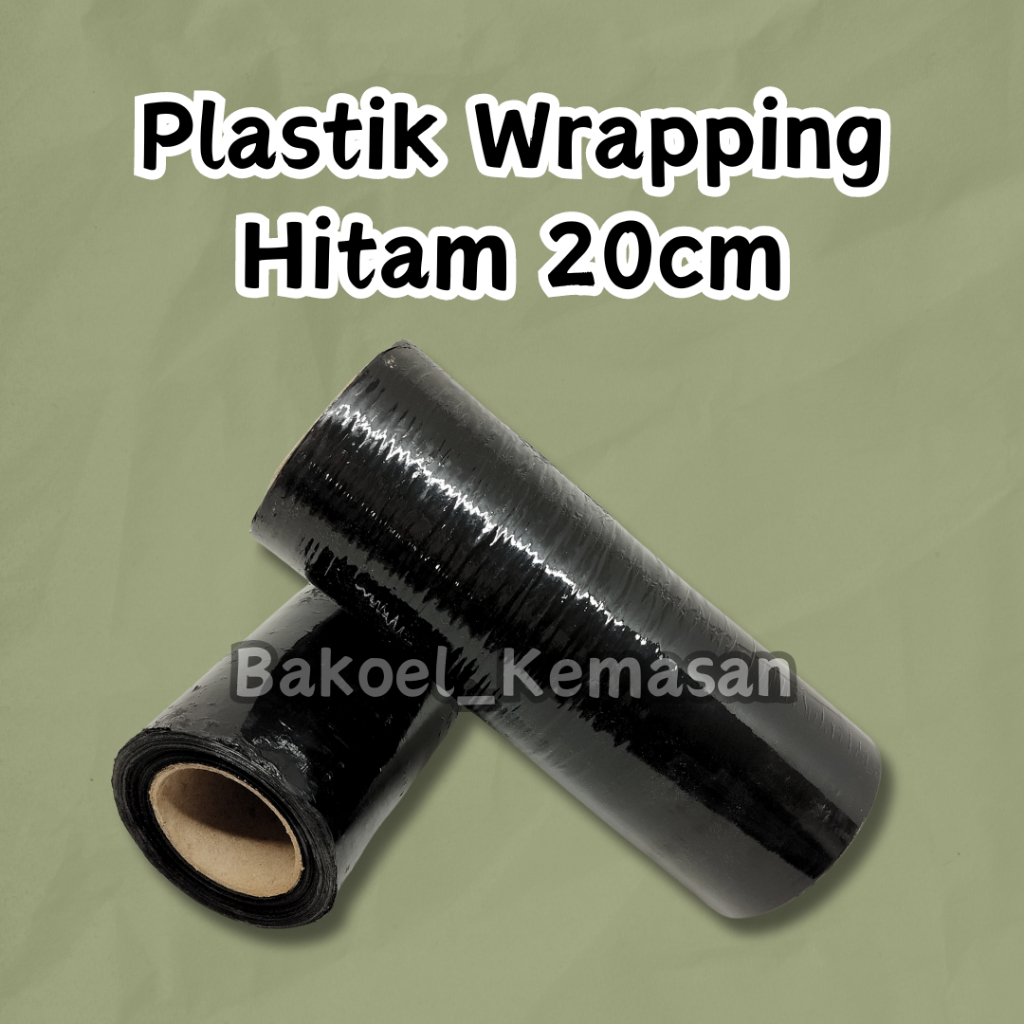 Jual Plastik Wrapping HITAM 20cm / Stretch Film BLACK 20 cm / Plastik ...