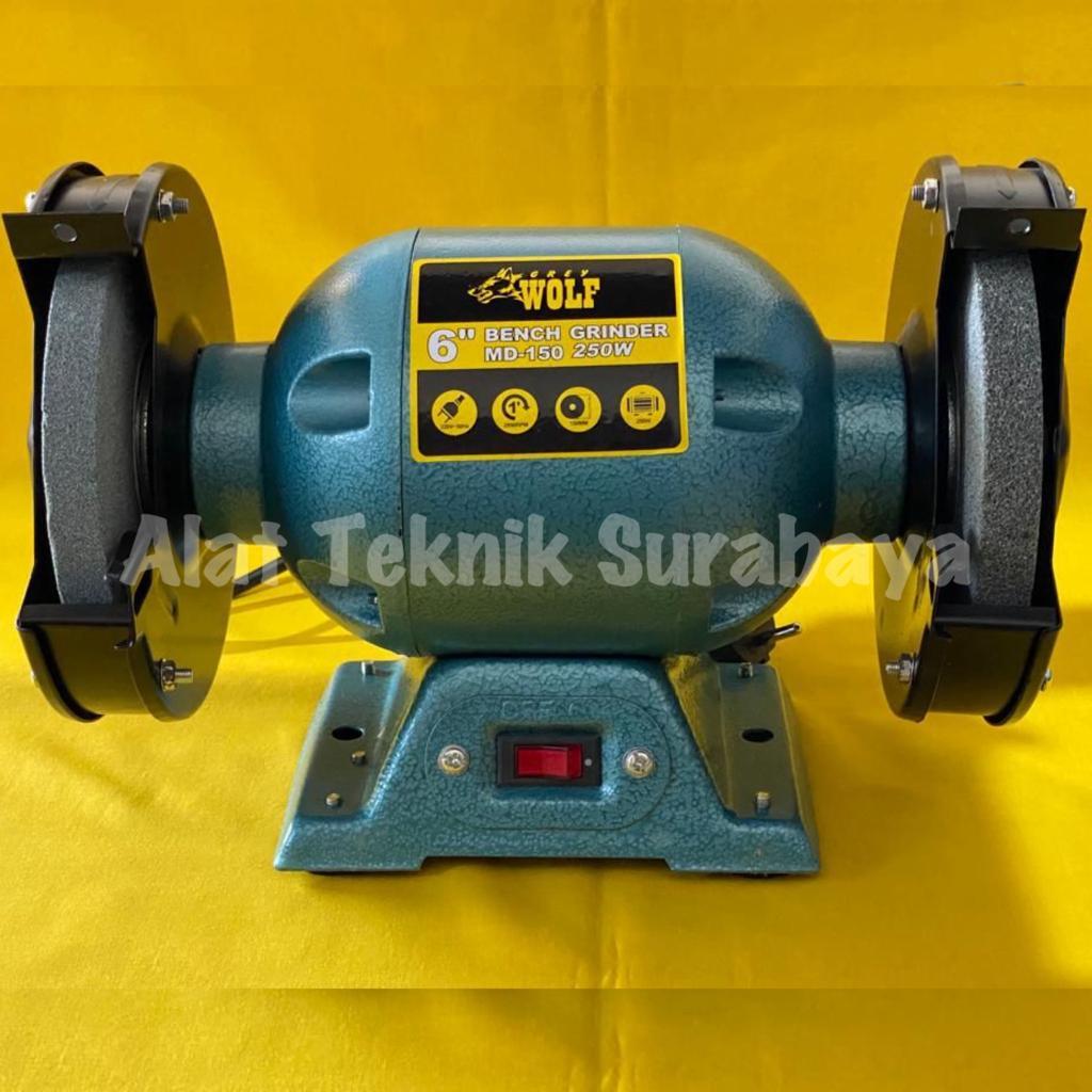 Jual BENCH GRINDER 6" INCH INCI GREY WOLF MD-150 250W MESIN ALAT ...
