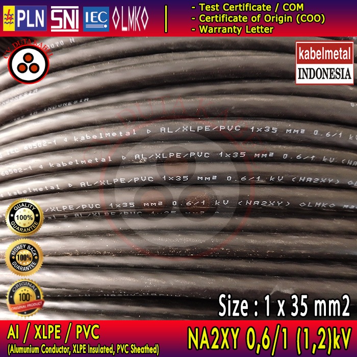 Jual Kabel NA2XY 1x35 mm2 1kV /1x35mm2/1 x 35 mm2/1 x 35 mm/1x35mm/1 x ...