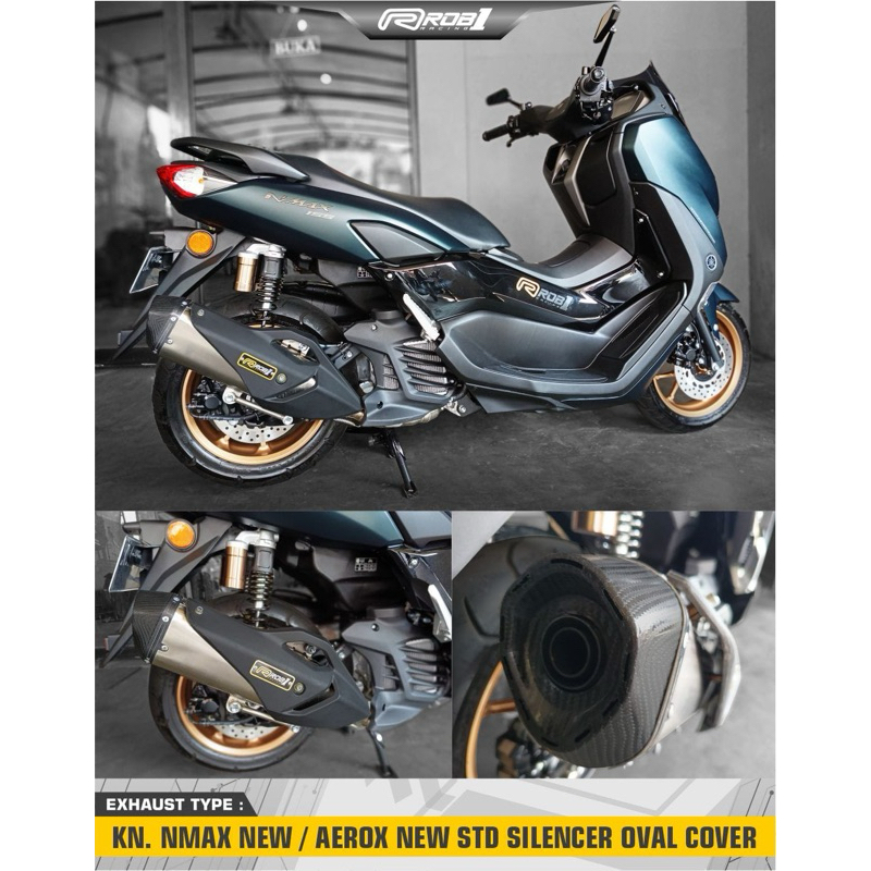 Jual Knalpot Standar ROB1 Nmax New/ Aerox New (OVAL) | Shopee Indonesia