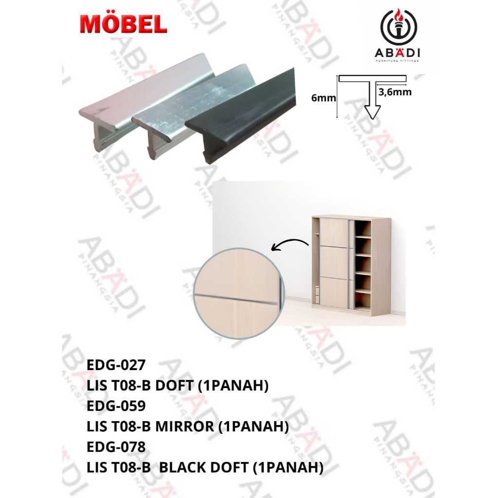 Jual Lis List Variasi Edging T Variasi Penutup Furniture Pinggiran ...