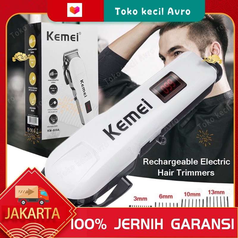 Jual Alat Mesin Cukur Rambut Kemei KM-809A Hair Clipper LCD Cordless | Shopee Indonesia
