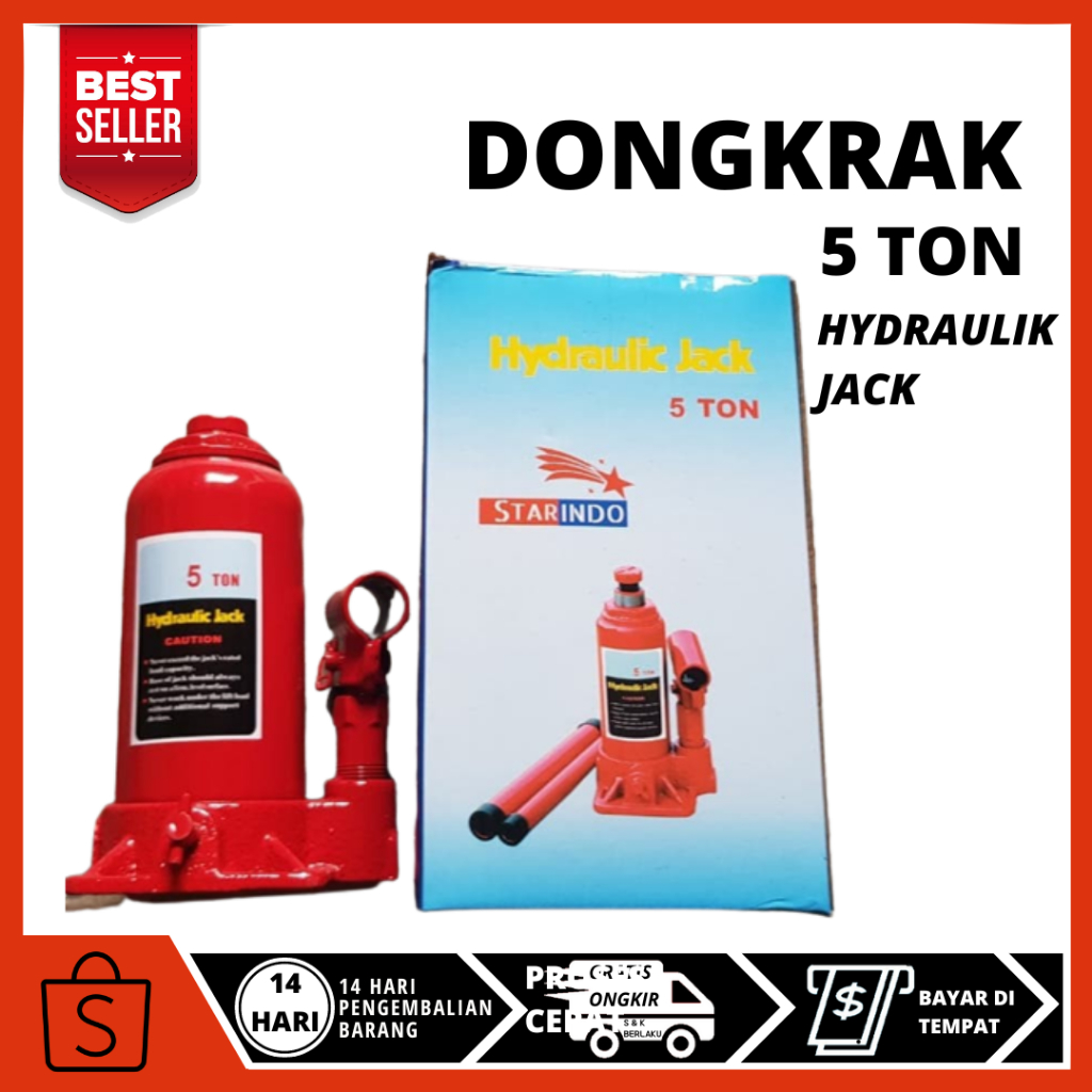 Jual PROMOO!! 5 TON DONGKRAK BOTOL HIDROLIK HYDRAULIC JACK 5TON ...