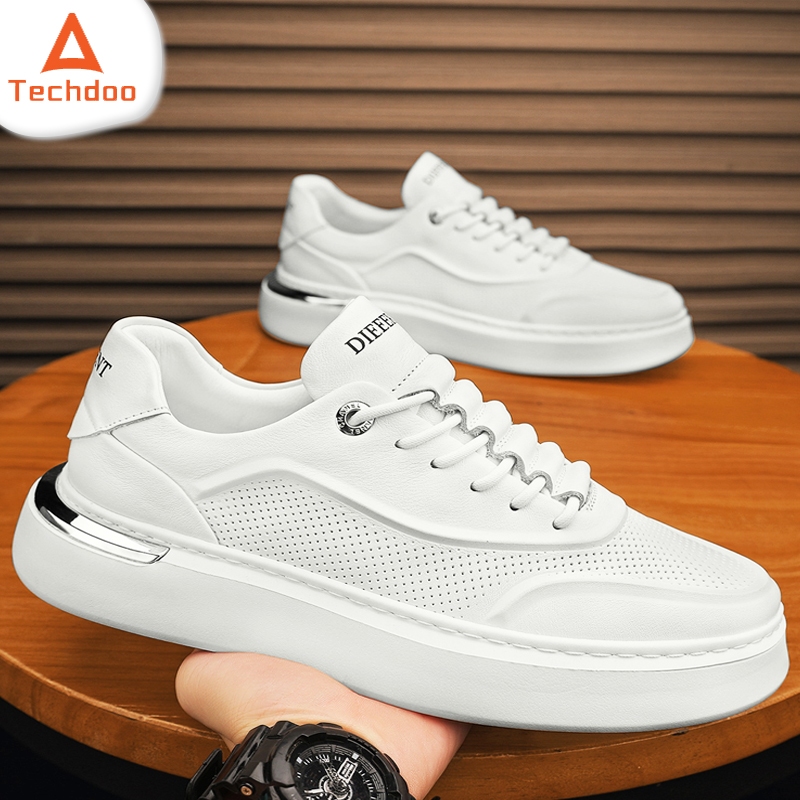 Jual Techdoo Sepatu Pria Kasual Sneakers Sepatu Kets Olahraga Lari Tali Running Shoes Sport ...