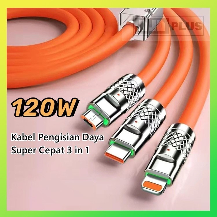 Jual DJDPlus Kabel Data 3in1 120W Fast Charging Micro USB Type C iPhone ...