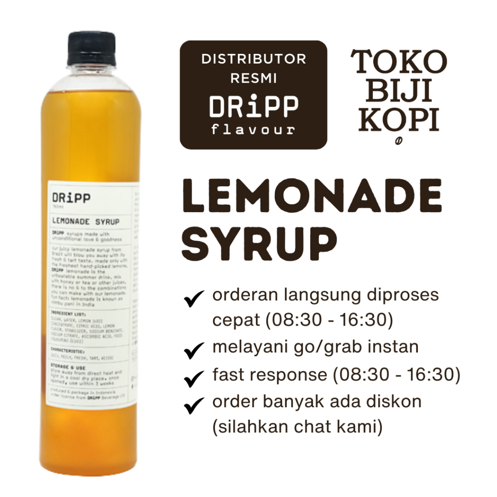 Jual DRiPP Syrup Lemonade - Sirup Rasa Lemon 760 ml | Shopee Indonesia