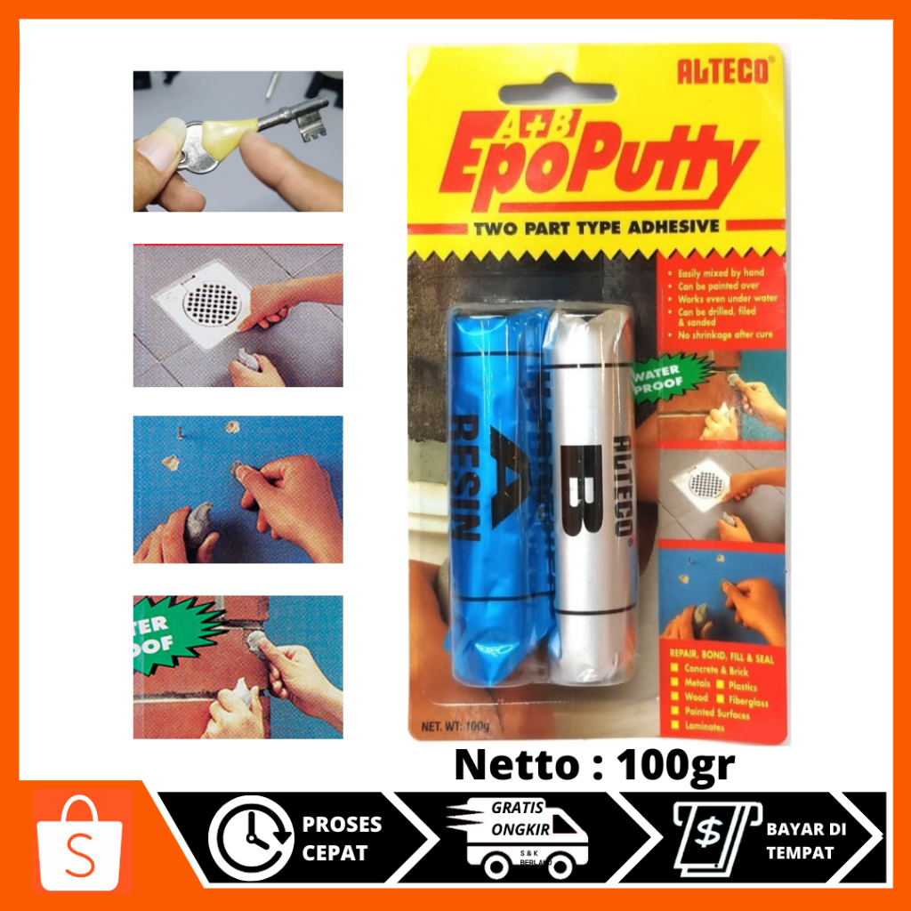 Jual TERLARISSS!!! ALTECO EPO PUTTY 100 GR - LEM EPOXY 2 KOMPONEN PADAT SMR | Shopee Indonesia