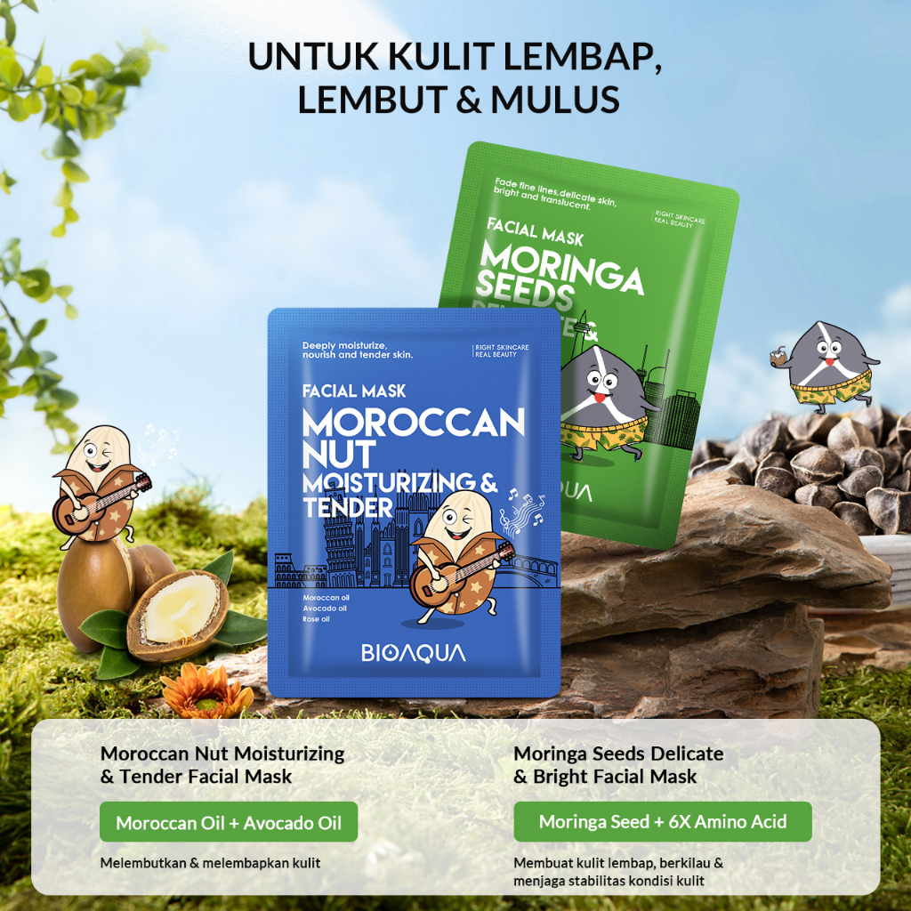 Jual BIOAQUA FACE MASK CEREAL / BIJI BUAH 25ML | Shopee Indonesia