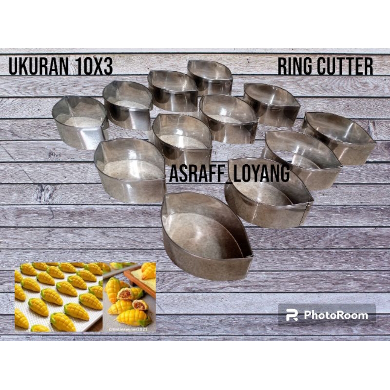 Jual cetakan ring oval/ring cutter kerucut/cetakan ring motif daun ...