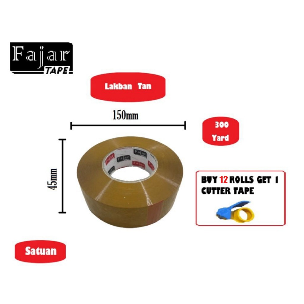 Jual Lakban Jumbo / Lakban Coklat/ Tan / 45mm* 300 Yard (Full Meter) | Shopee Indonesia