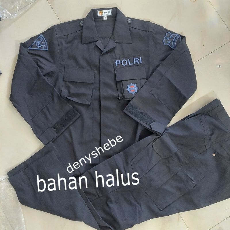 Jual SERAGAM PDL HITAM Jatah brimob TACTICAL kain halus | Shopee Indonesia