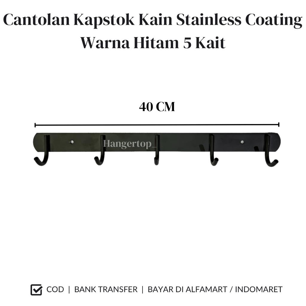 Jual Gantungan Baju Kapstok 5 Kait Coating Hitam | Capstock 5 Kait ...