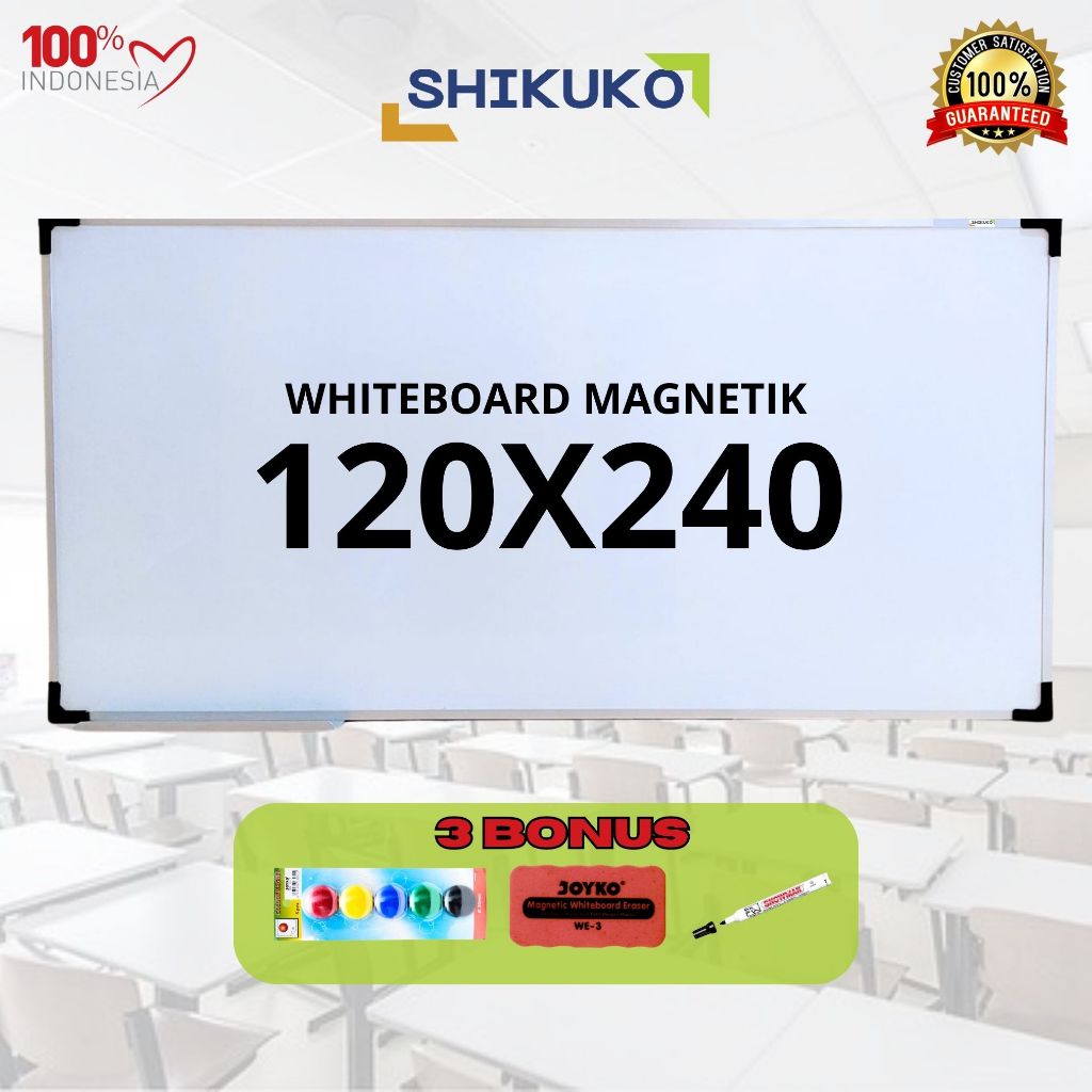 Jual Whiteboard - Papan Tulis Magnet Uk 120 x 240 Papan Tulis Gantung SHIKUKO | Shopee Indonesia