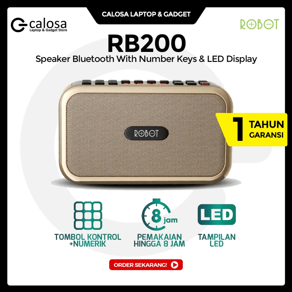 Jual SPEAKER BLUETOOTH ROBOT RB200 WITH NUMBER KEYS AND LED DISPLAY ...