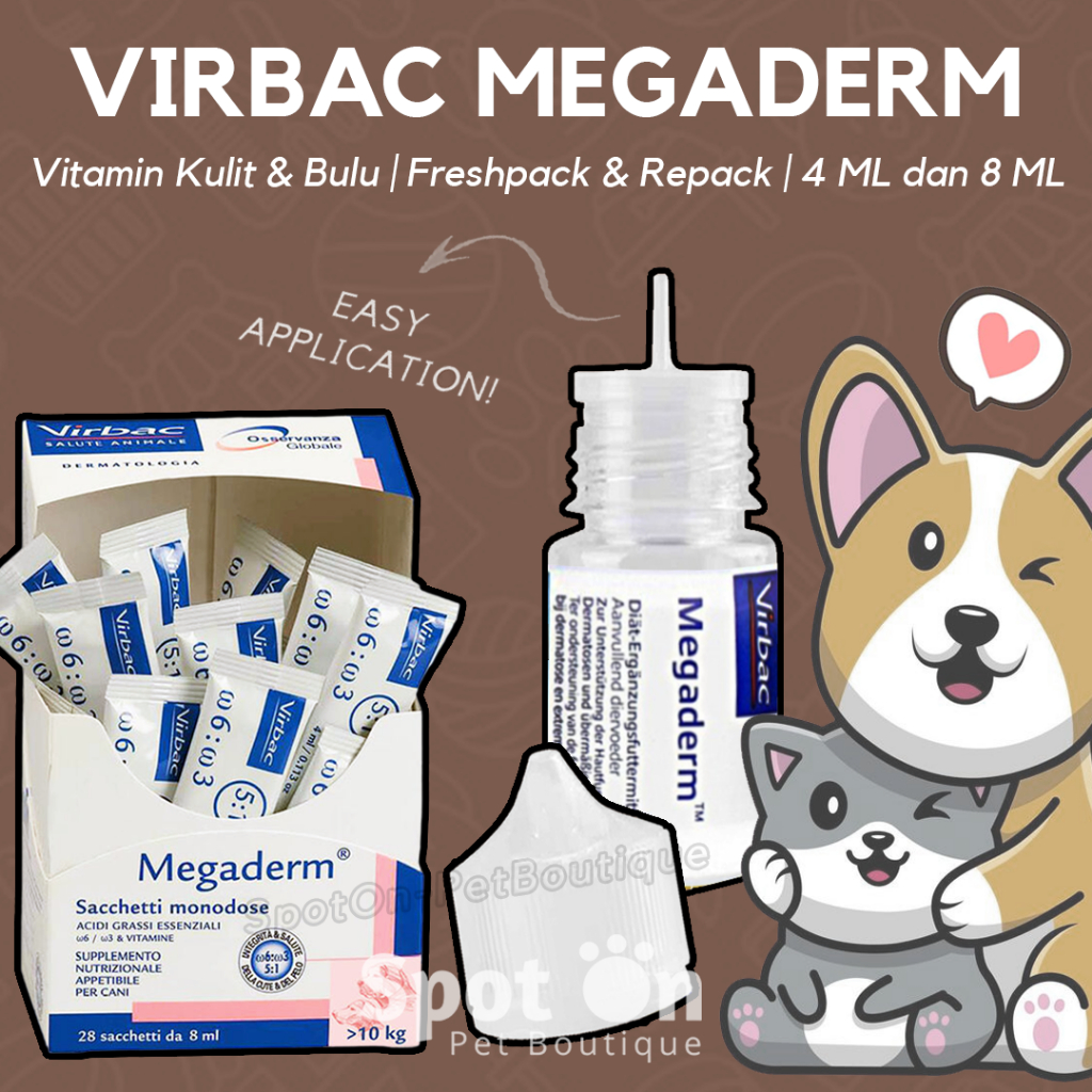 Jual Virbac Megaderm 8ml 4ml Freshpack & Repack | Vitamin Suplemen Bulu ...