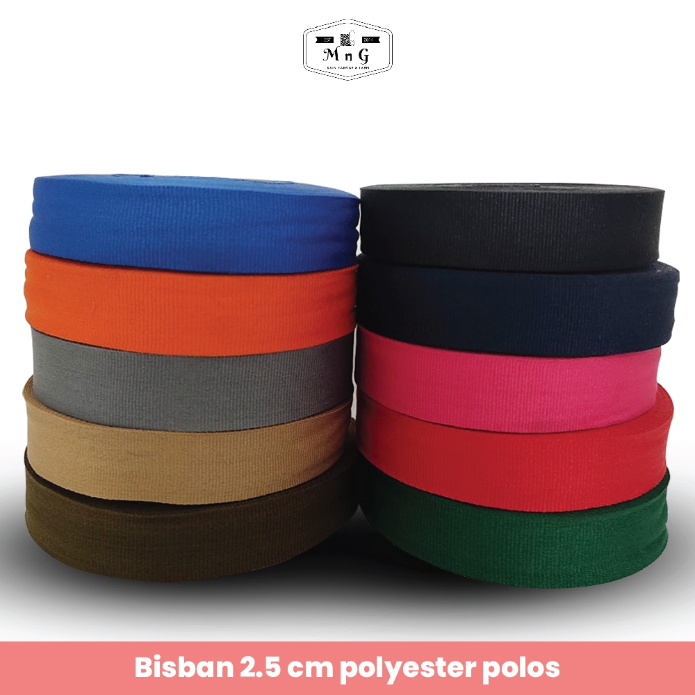 Jual Bisban / bias tape 2.5 cm Polyester halus polos | Shopee Indonesia