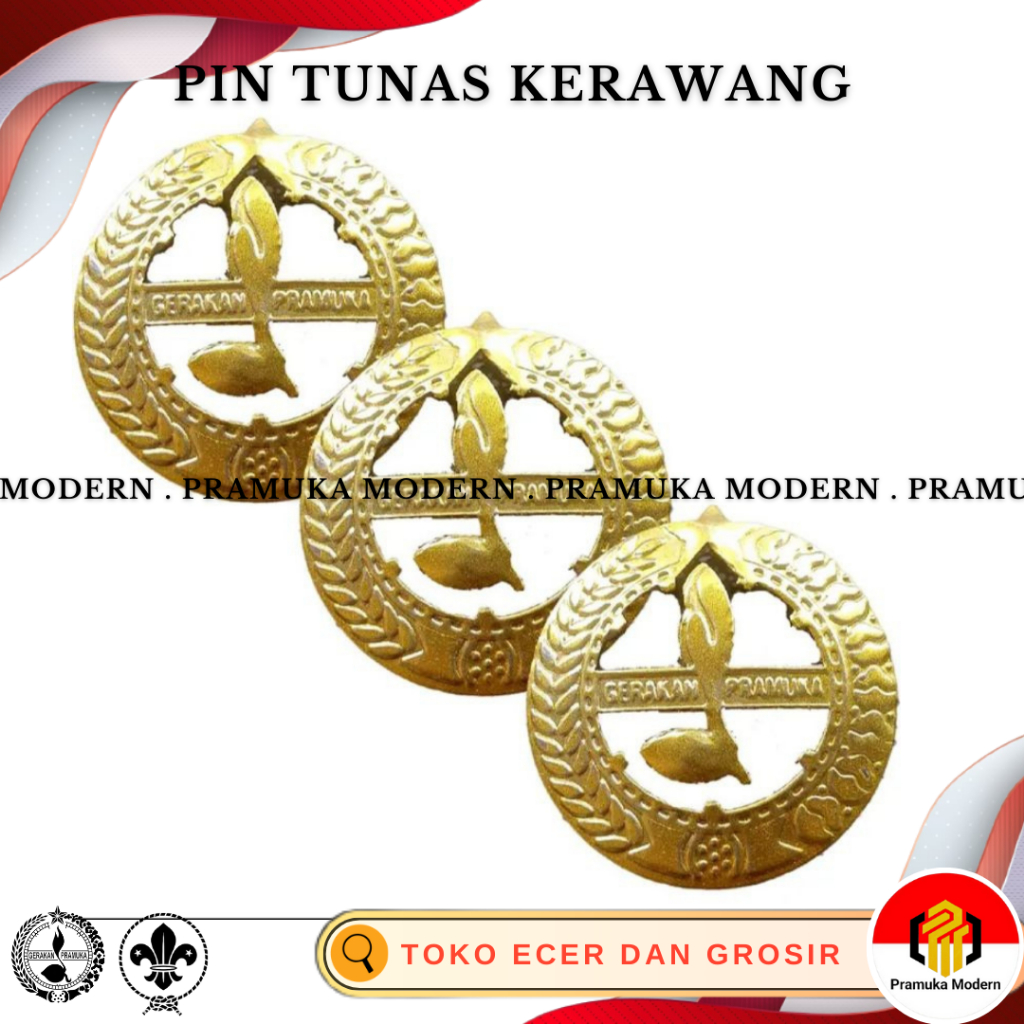 Jual Tanda topi pembina pramuka cor kuningan Putra Putri / Pin tunas ...