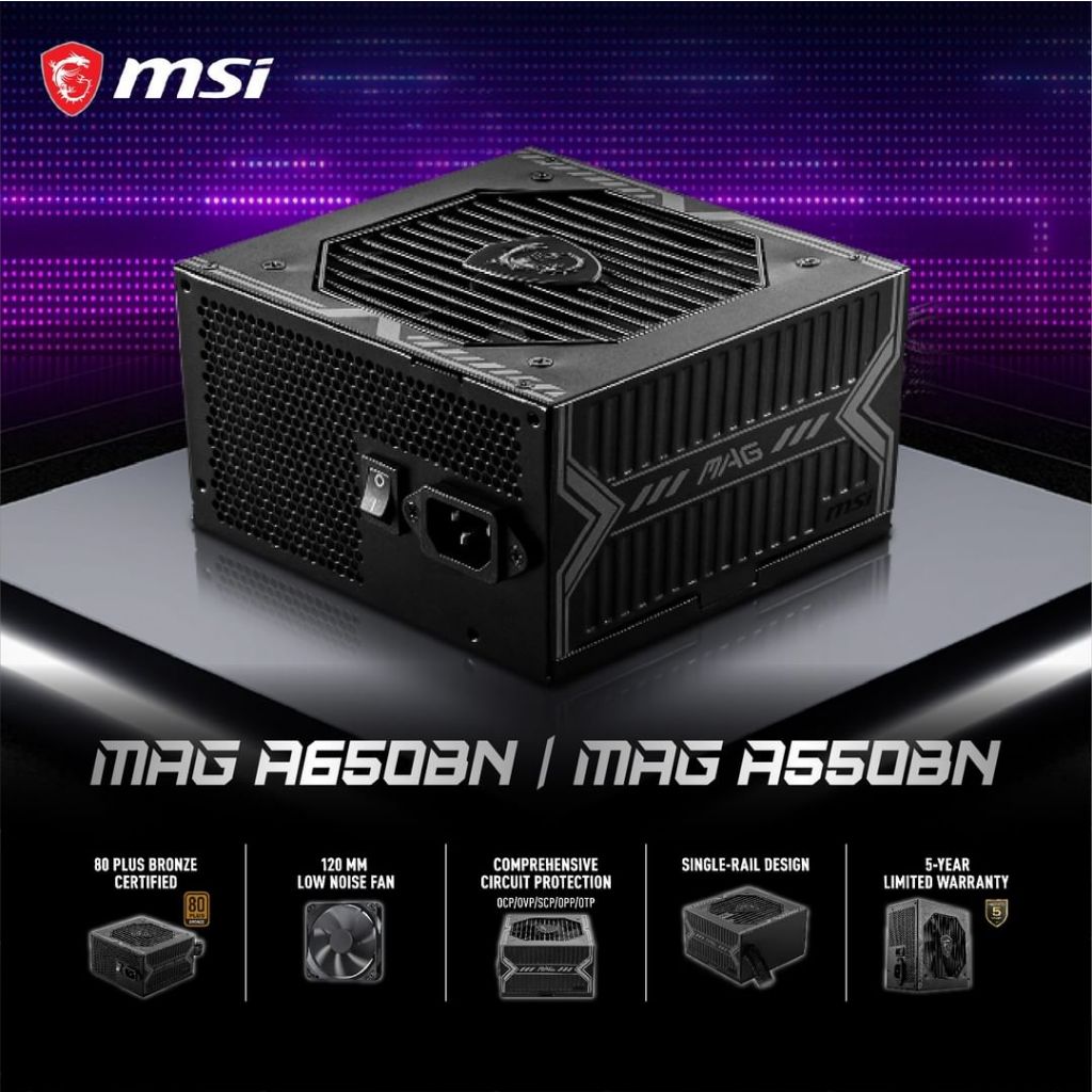 Jual POWER SUPPLY MSI MAG A550BN 80+ BRONZE | Shopee Indonesia